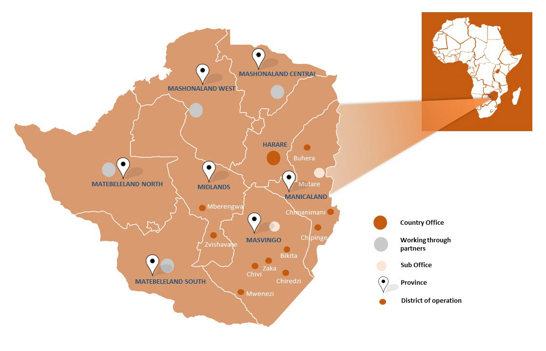 Our Presence - CARE ZIMBABWE